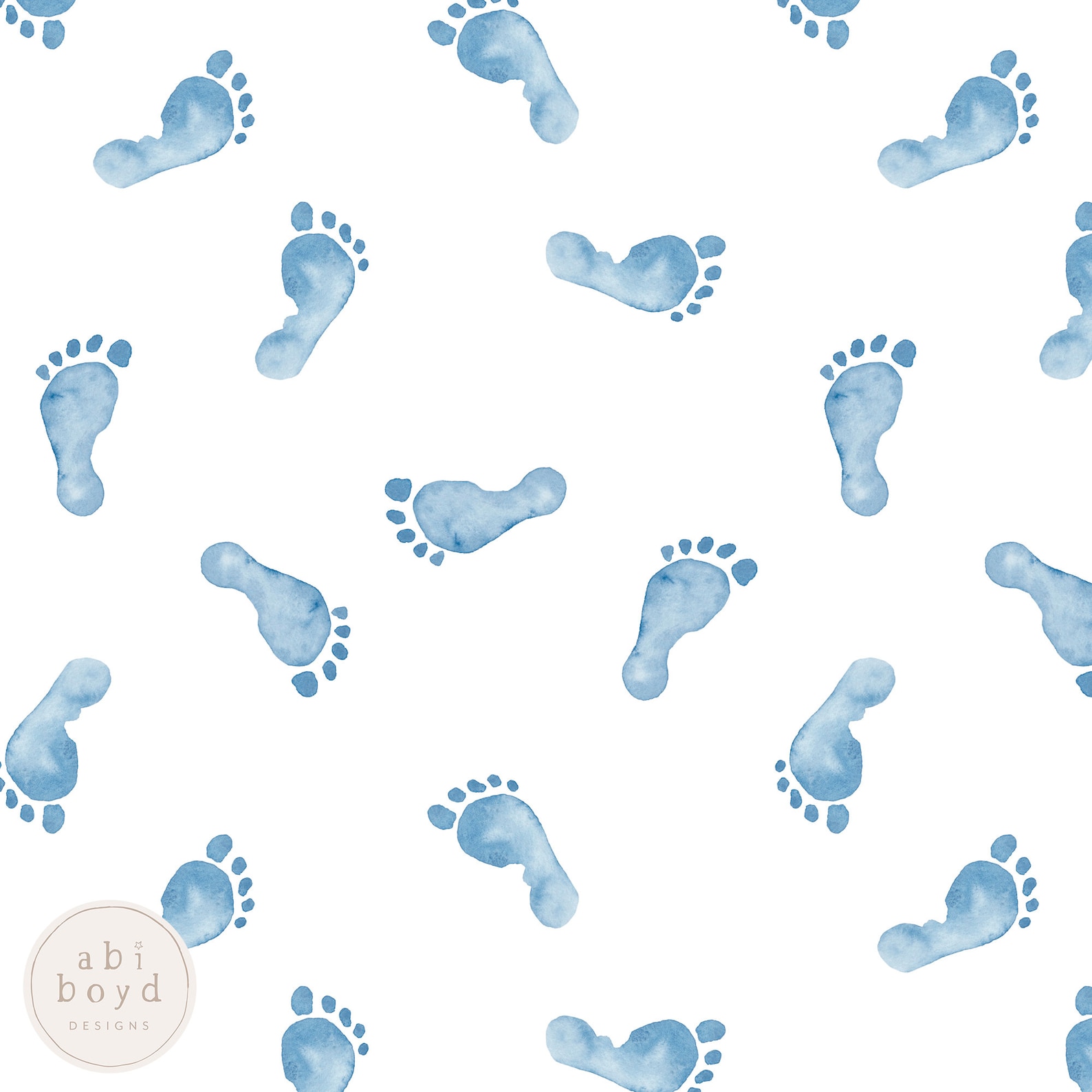 Blue Baby Feet Seamless Pattern, Hospital Baby Blanket Repeating ...