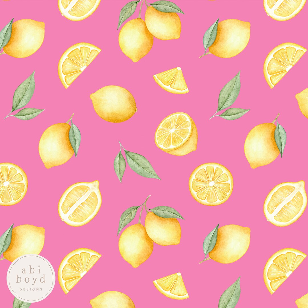 Lemon Seamless Pattern, Citrus Fruit Repeat Pattern, Summer Fabric ...