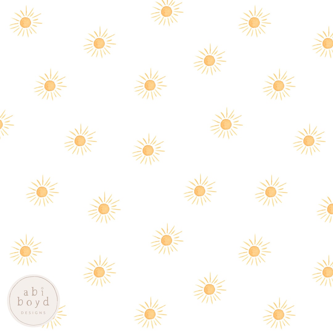 Simple Sun Seamless Pattern, Dainty Celestial Repeating Pattern ...