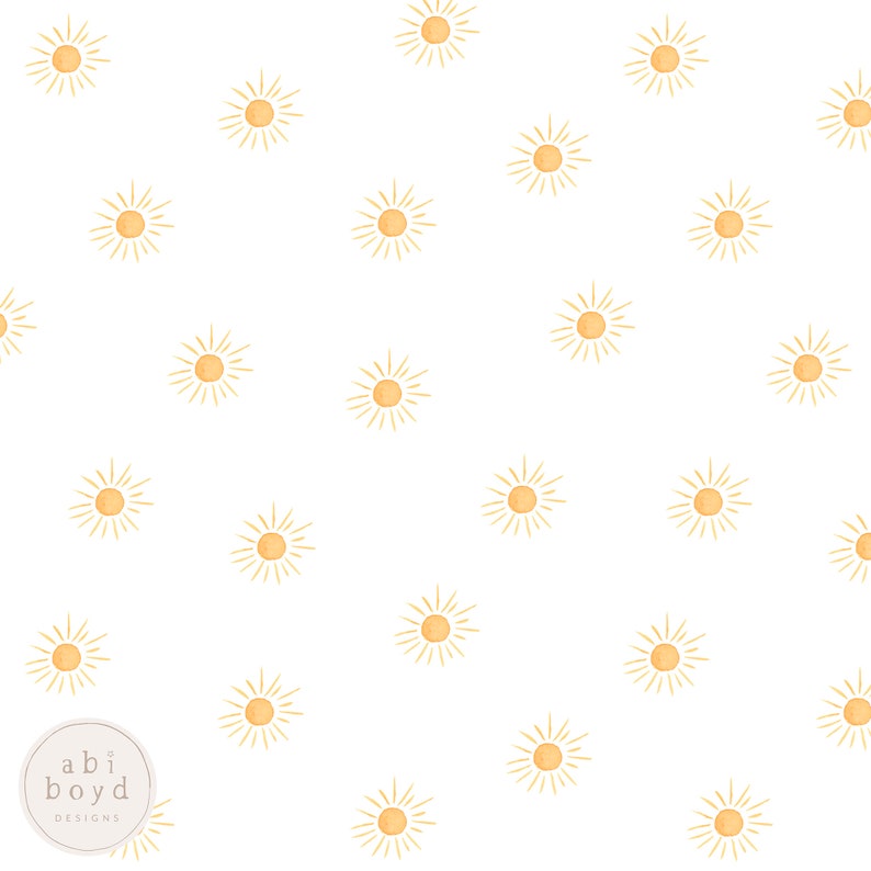 Simple Sun Seamless Pattern, Dainty Celestial Repeating Pattern ...