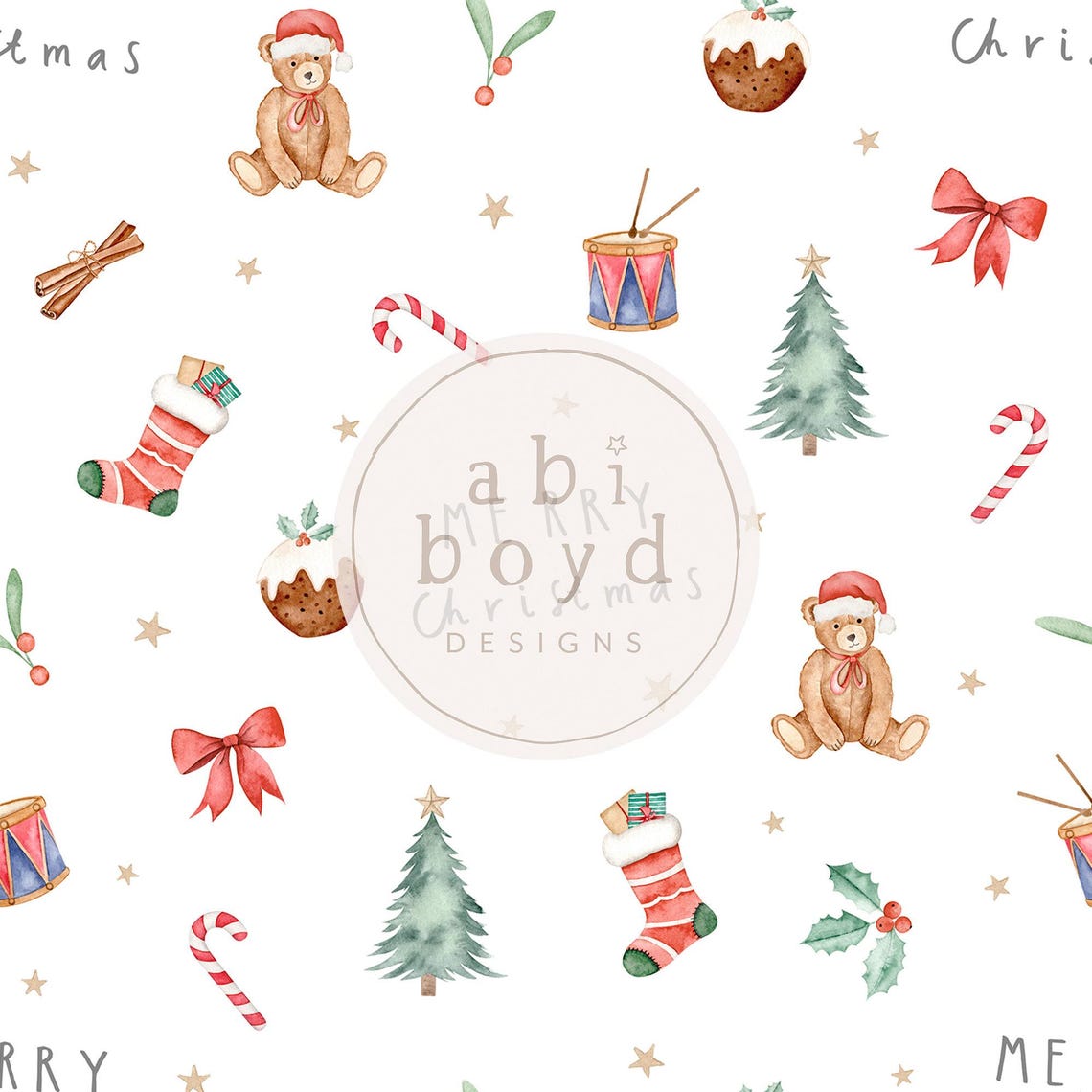 Merry Christmas Seamless File, Cute Christmas Repeating Pattern, Xmas ...