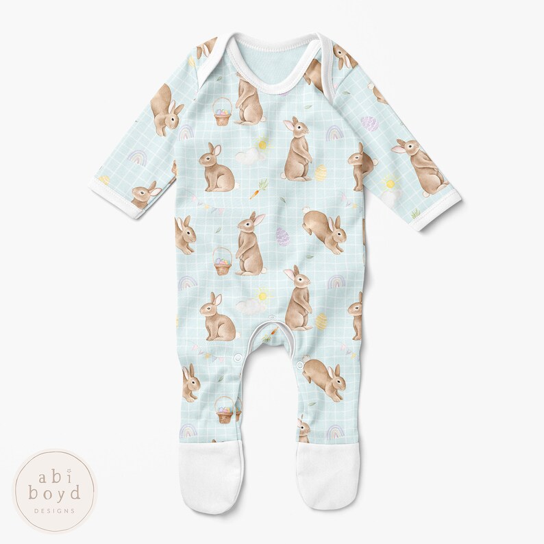 Easter Bunny Seamless Pattern, Cute Rabbit Repeating Pattern, Spring ...