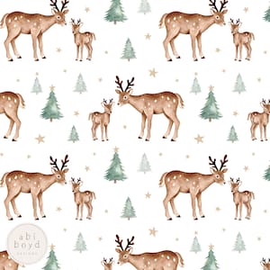 Cute Christmas Reindeer Seamless File, Rudolph Repeating Pattern ...