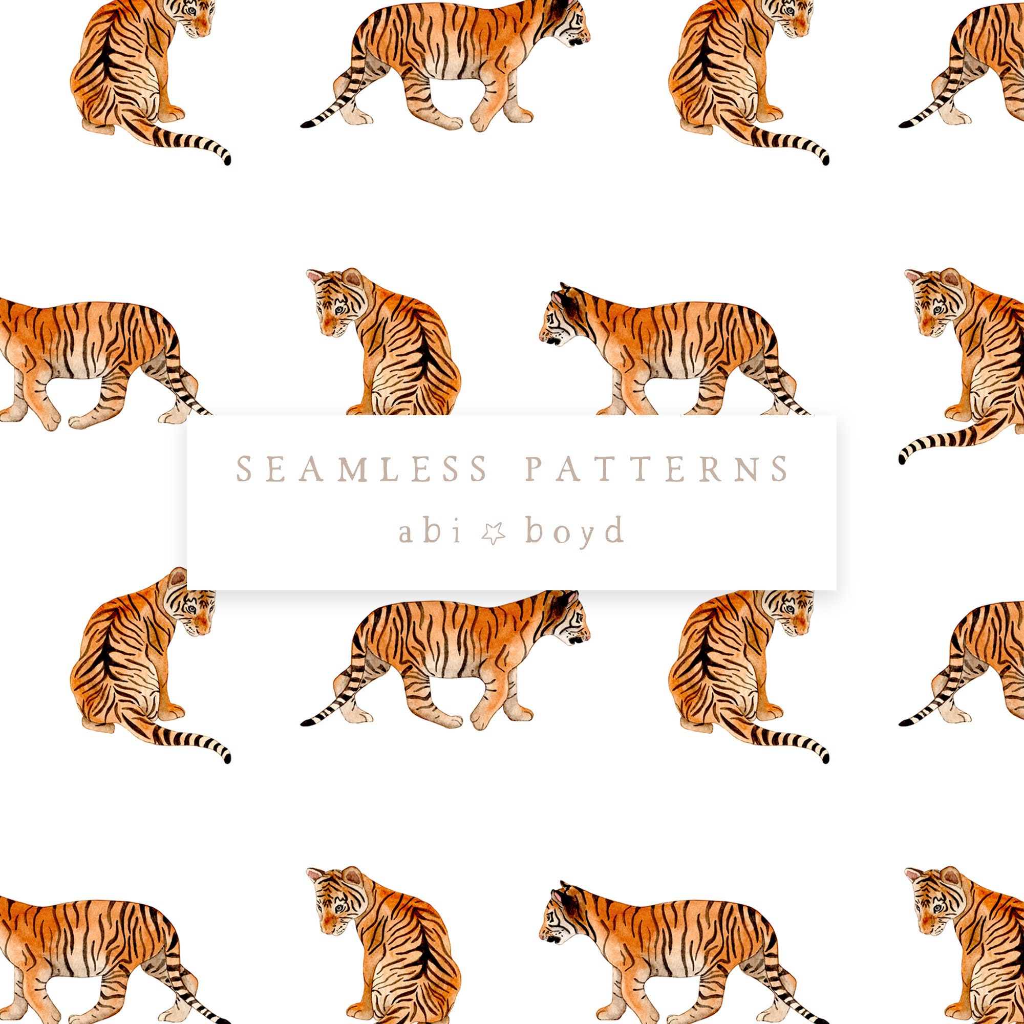 Tiger Cubs Pattern, Safari Repeat Tile, Print for Fabric Printers, Wild ...