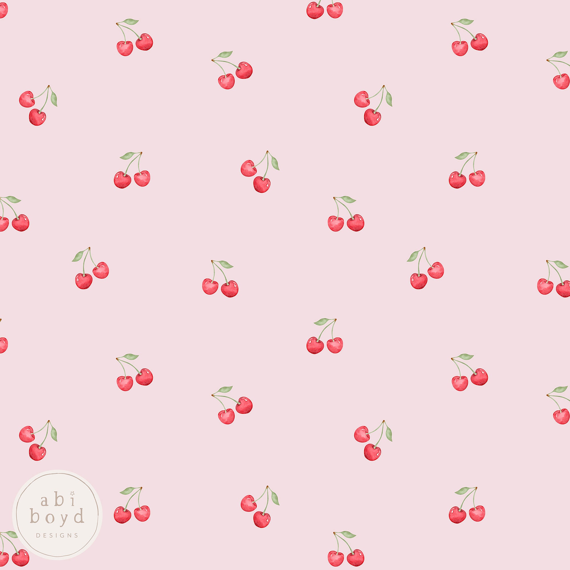 Simple Cherry Seamless Pattern, Dainty Cherries Repeating Pattern ...