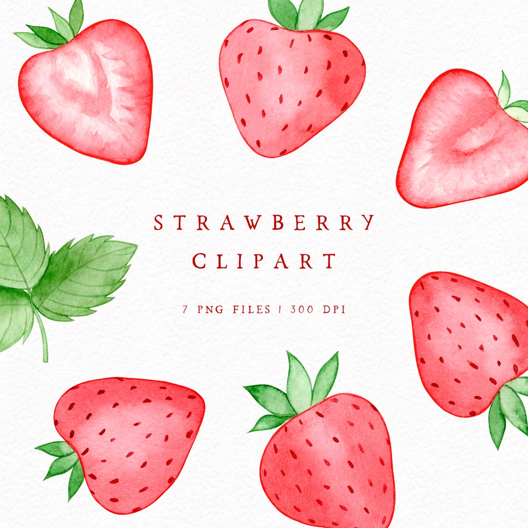 Watercolour Strawberry Clipart, Cute Strawberries PNG, Fruit Clipart ...