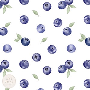 Watercolor Blueberries Seamless File, Simple Blueberry Repeating ...