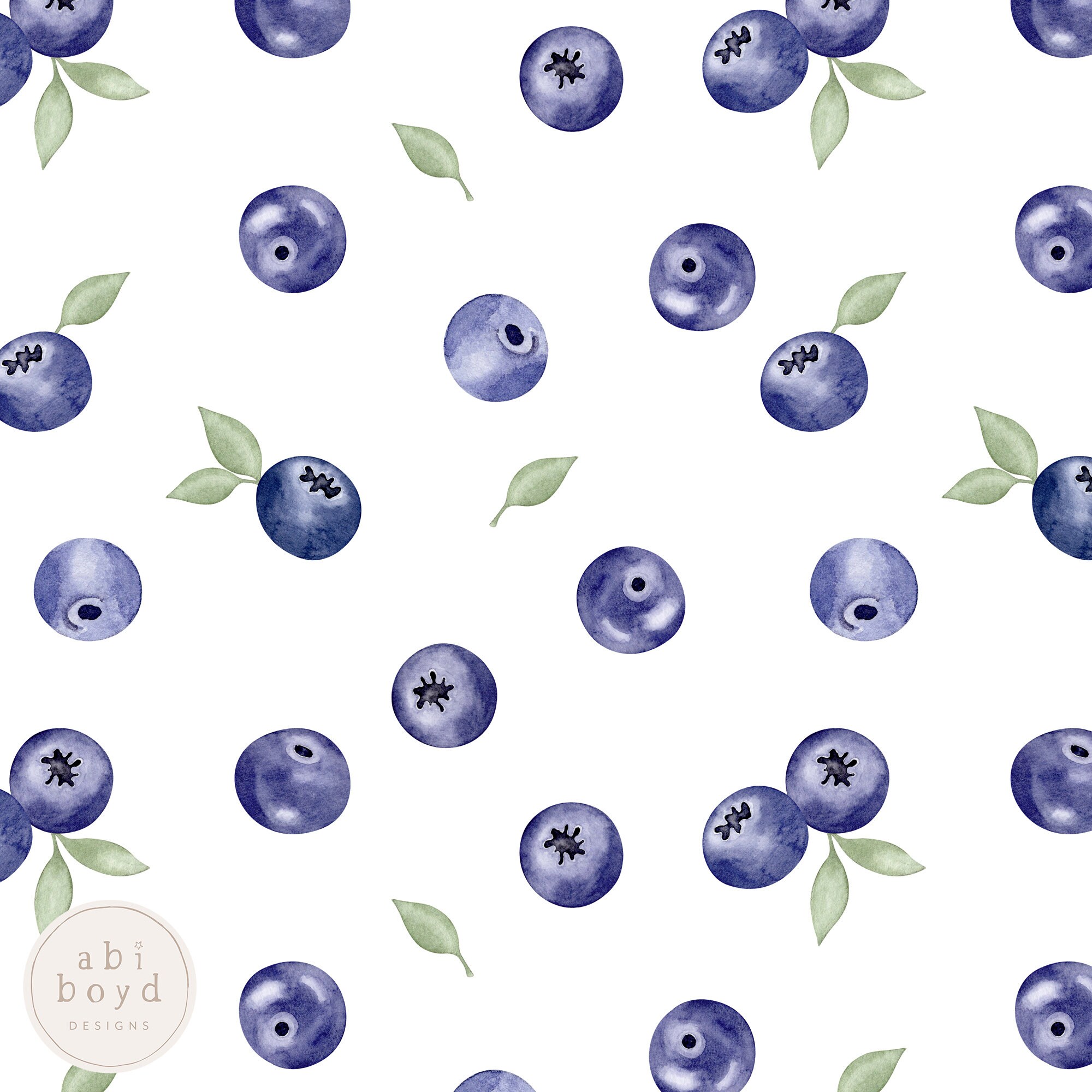 Watercolor Blueberries Seamless File, Simple Blueberry Repeating ...