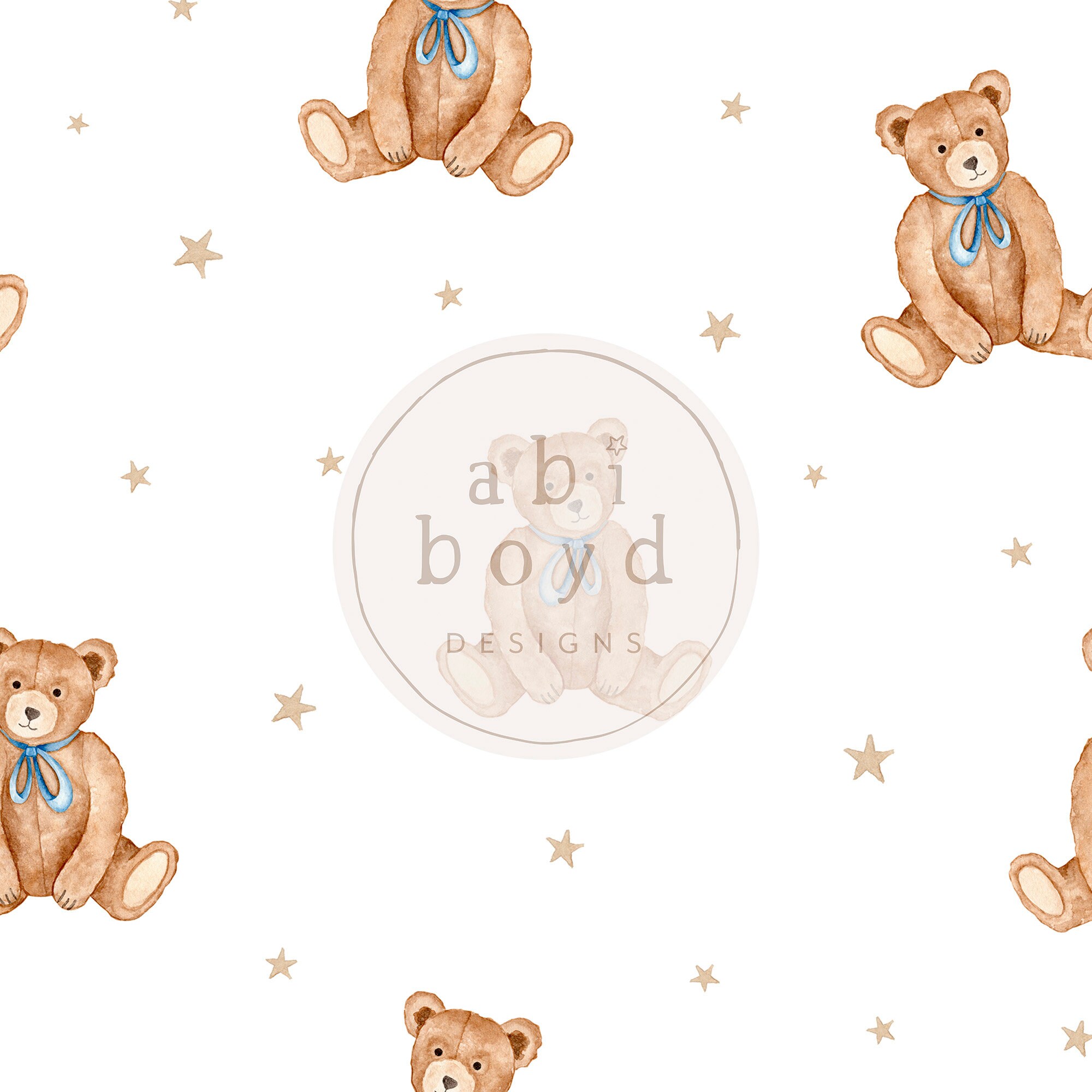 Teddy Bear Seamless Pattern, Simple Repeating Pattern, Vintage Teddies ...