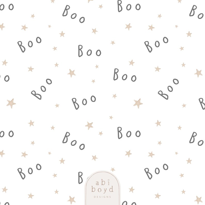 Boo Seamless Pattern for Commercial Use, Cute Halloween Pattern, Spooky ...