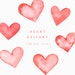 Watercolor Red Hearts Clipart Set, Hand-painted Love Heart Png ...