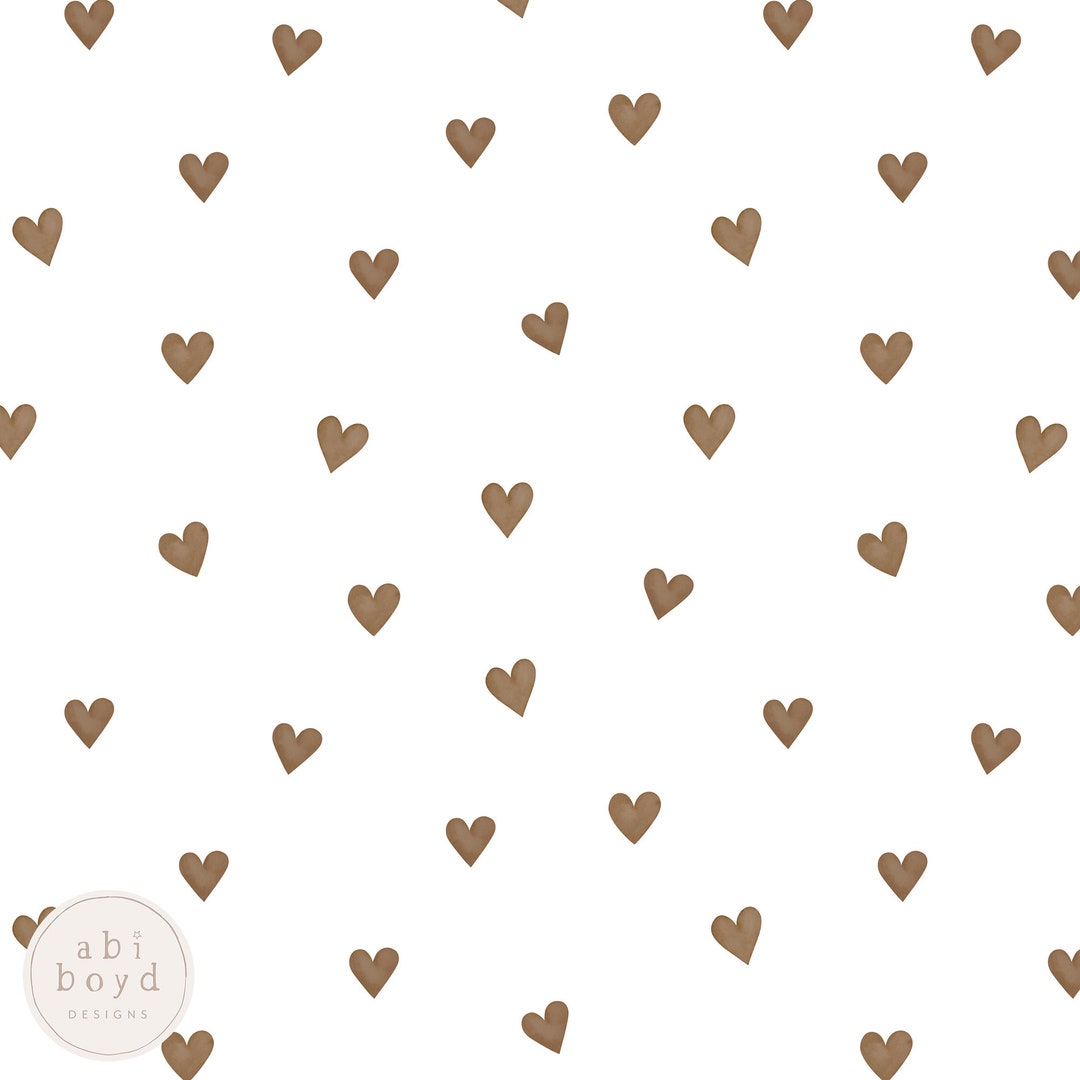 Chocolate Heart Seamless Pattern, Valentine Brown Hearts Fabric Design ...