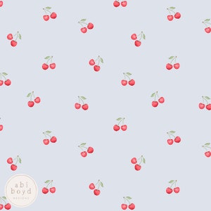 Simple Cherries Seamless Pattern, Cute and Dainty Cherry Repeating ...