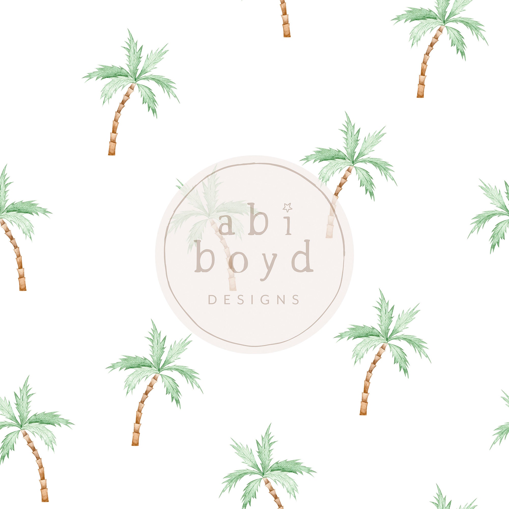 Palm Tree Seamless Pattern / Simple Summer Repeating Pattern ...