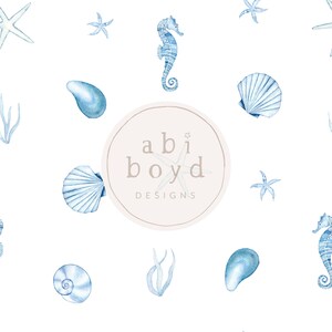 Simple Sea Shells Pattern, Nautical Repeat Tile, Print for Fabric ...