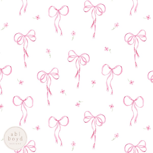 Bow Print Fabric - Etsy UK