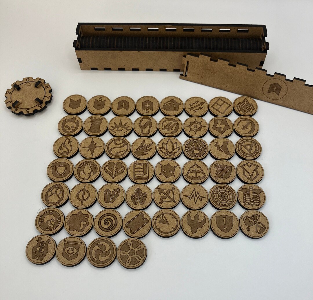 MTG Inspired Counter Set Laser Engraved Wood for Magic: the Gathering ...
