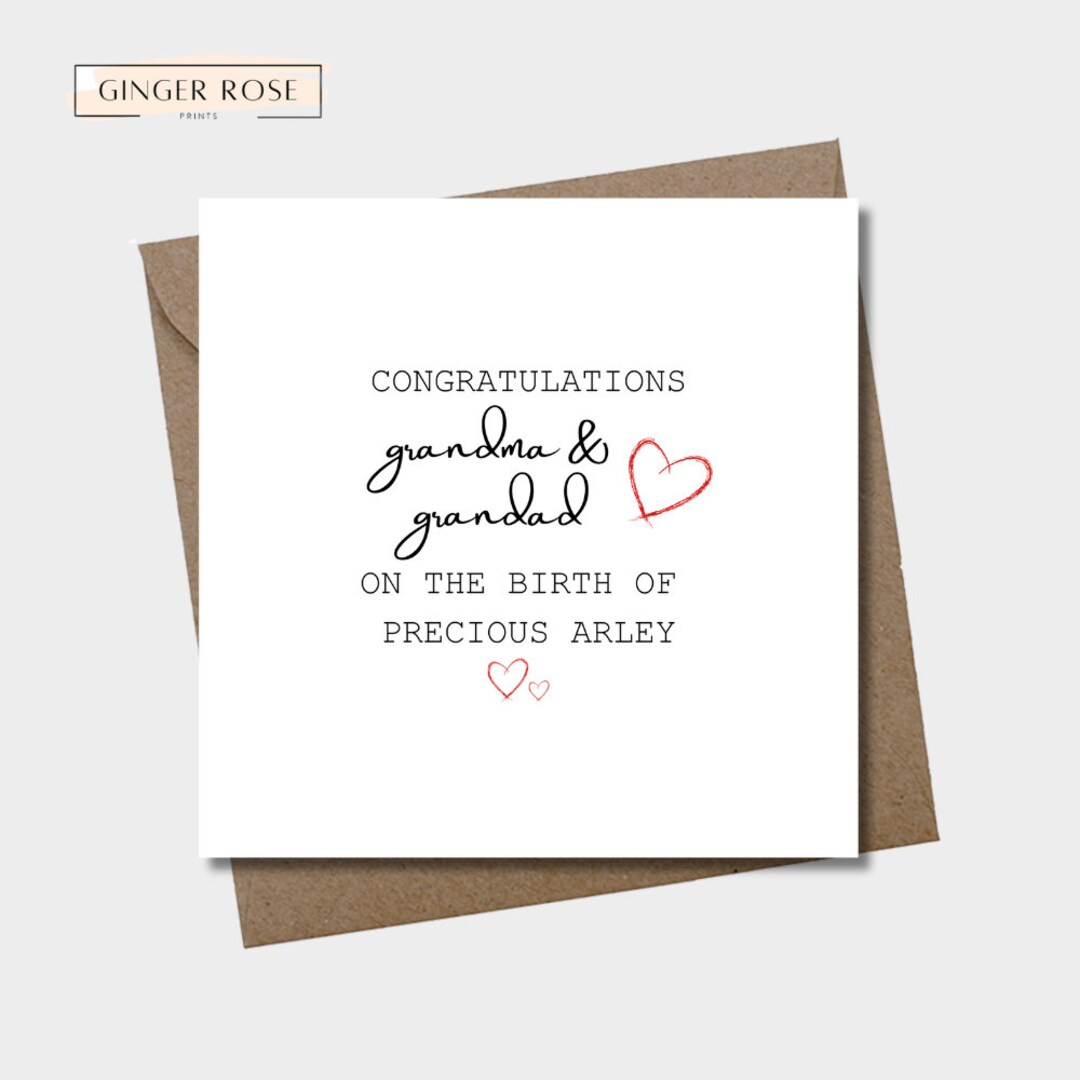 Congratulations Grandparents, Personalised Grandparents Cards, New ...