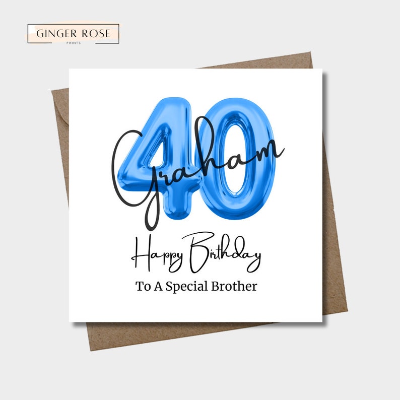 Personalised 40th Birthday Card, Son, Brother, Cousin, Uncle, Nephew ...