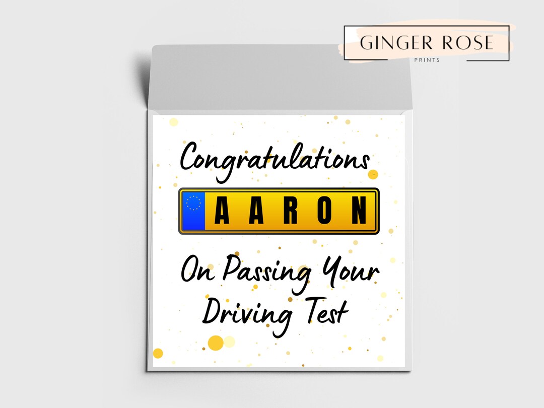 Congratulations Card Passed Driving Test Card Driving Test - Etsy