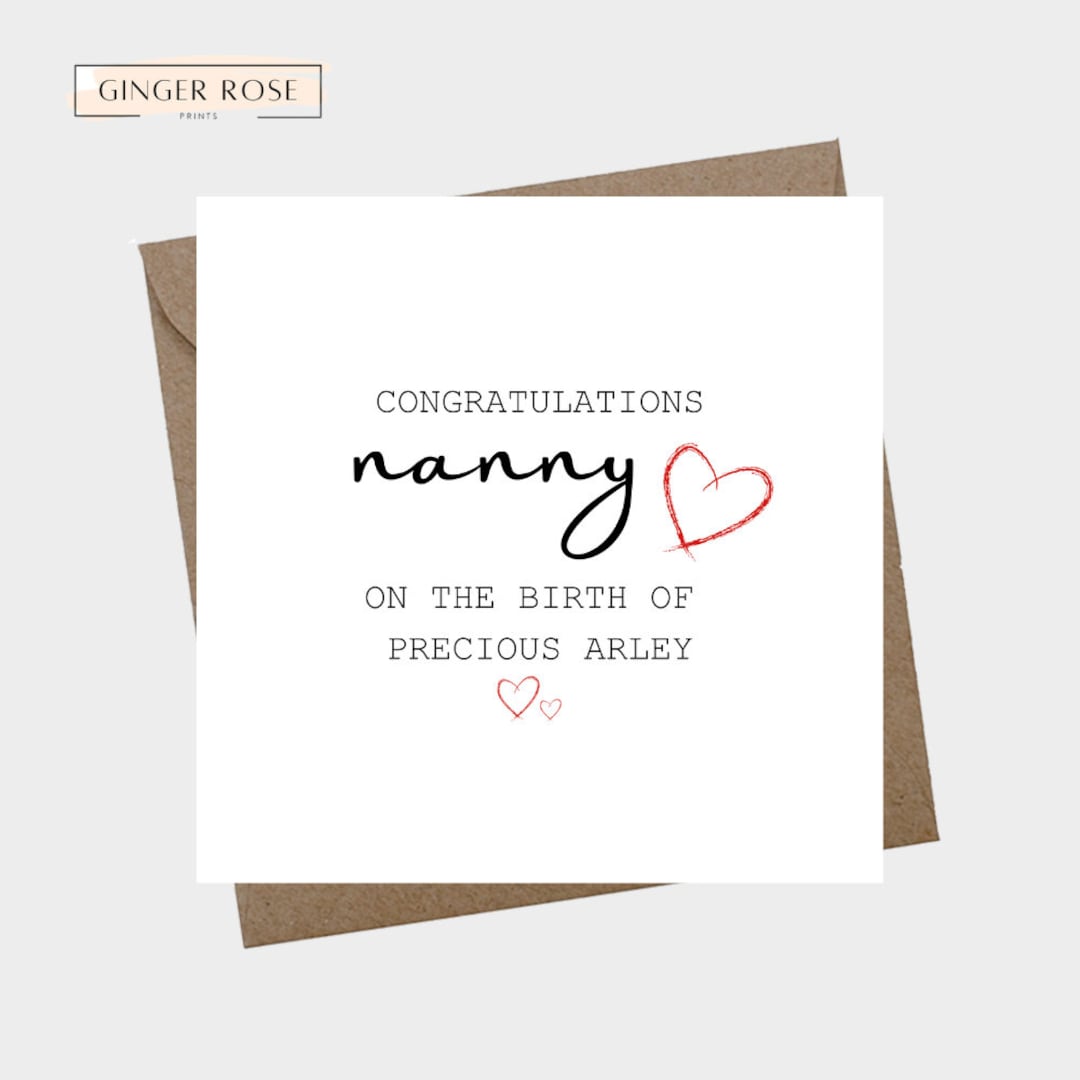 Congratulations on Becoming a Nanny Card, Personalised Nanny Cards, New ...