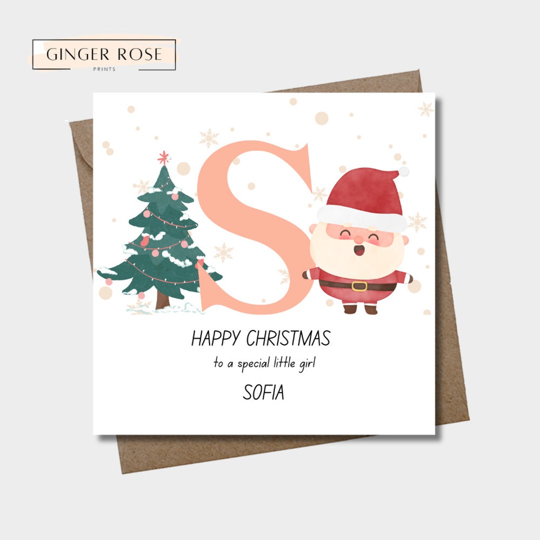 Personalised Children's Christmas Card, Santa Christmas Card, Christmas ...