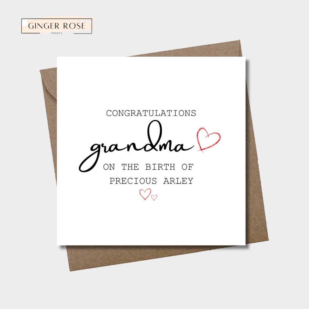 Congratulations on Becoming a Grandma Card, Personalised Nanny Cards ...