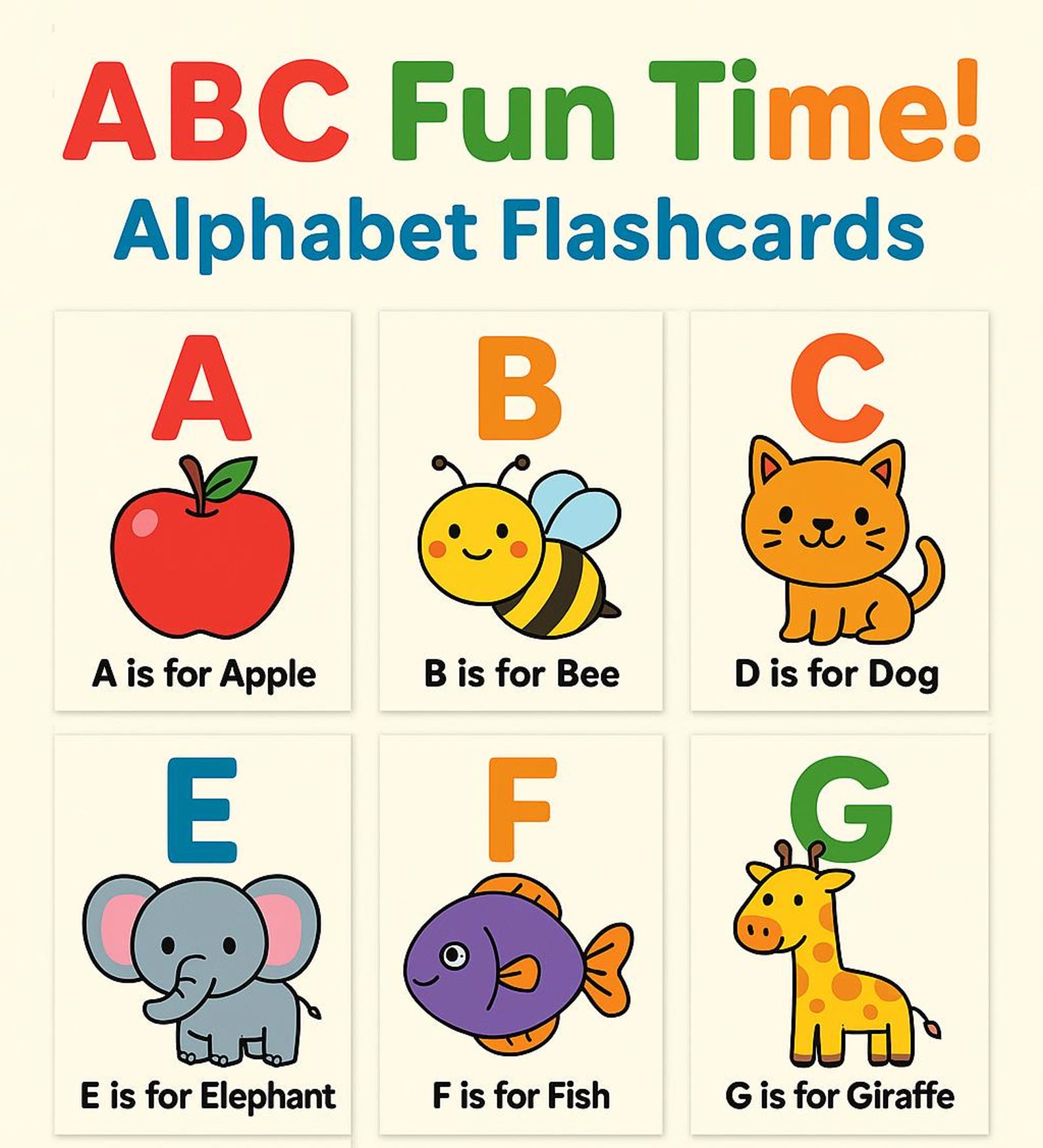 Printable ABC Alphabet Flashcards – Educational Learning Cards for Kids ...