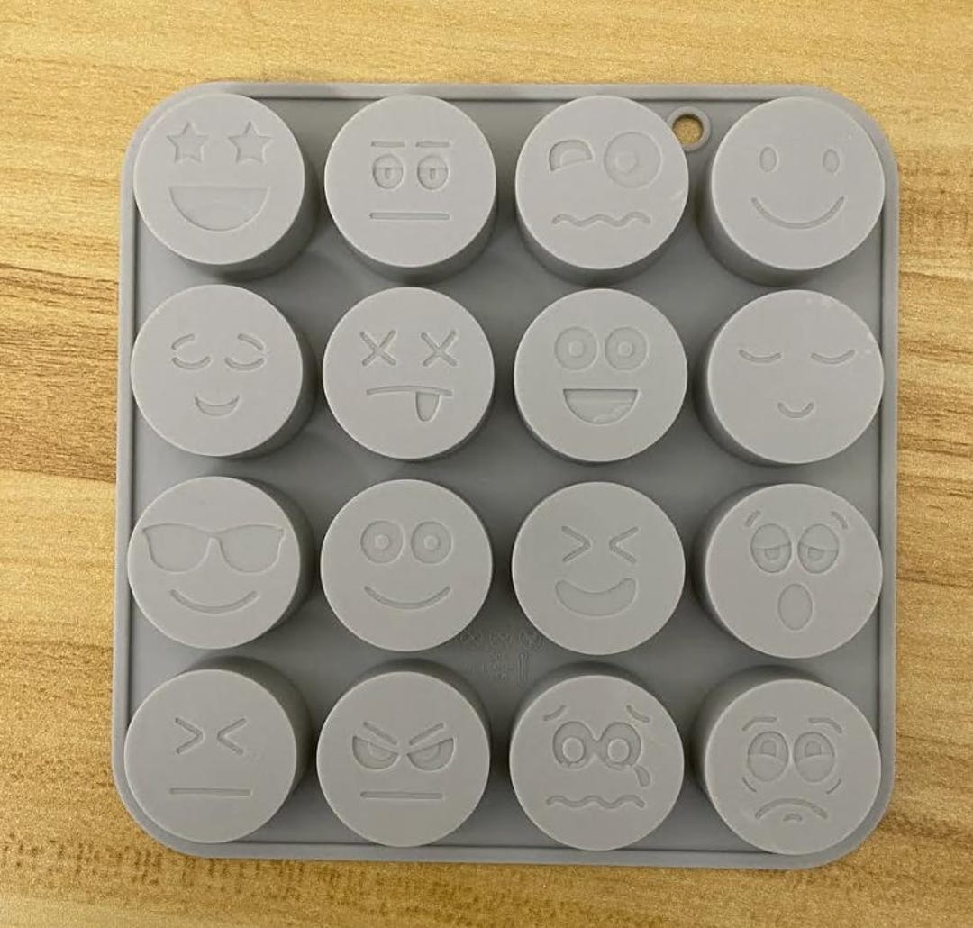 Silicone Mold Round Emoji Smile, Silicone Casting Molds Smiley Face ...