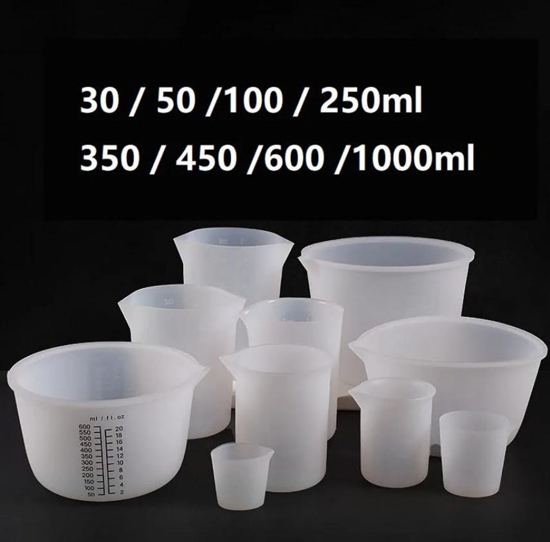 Reusable Silicone Measuring Cup for Resin, 30ml 50ml 100ml 250ml 350ml 450ml 600ml 1000ml ...