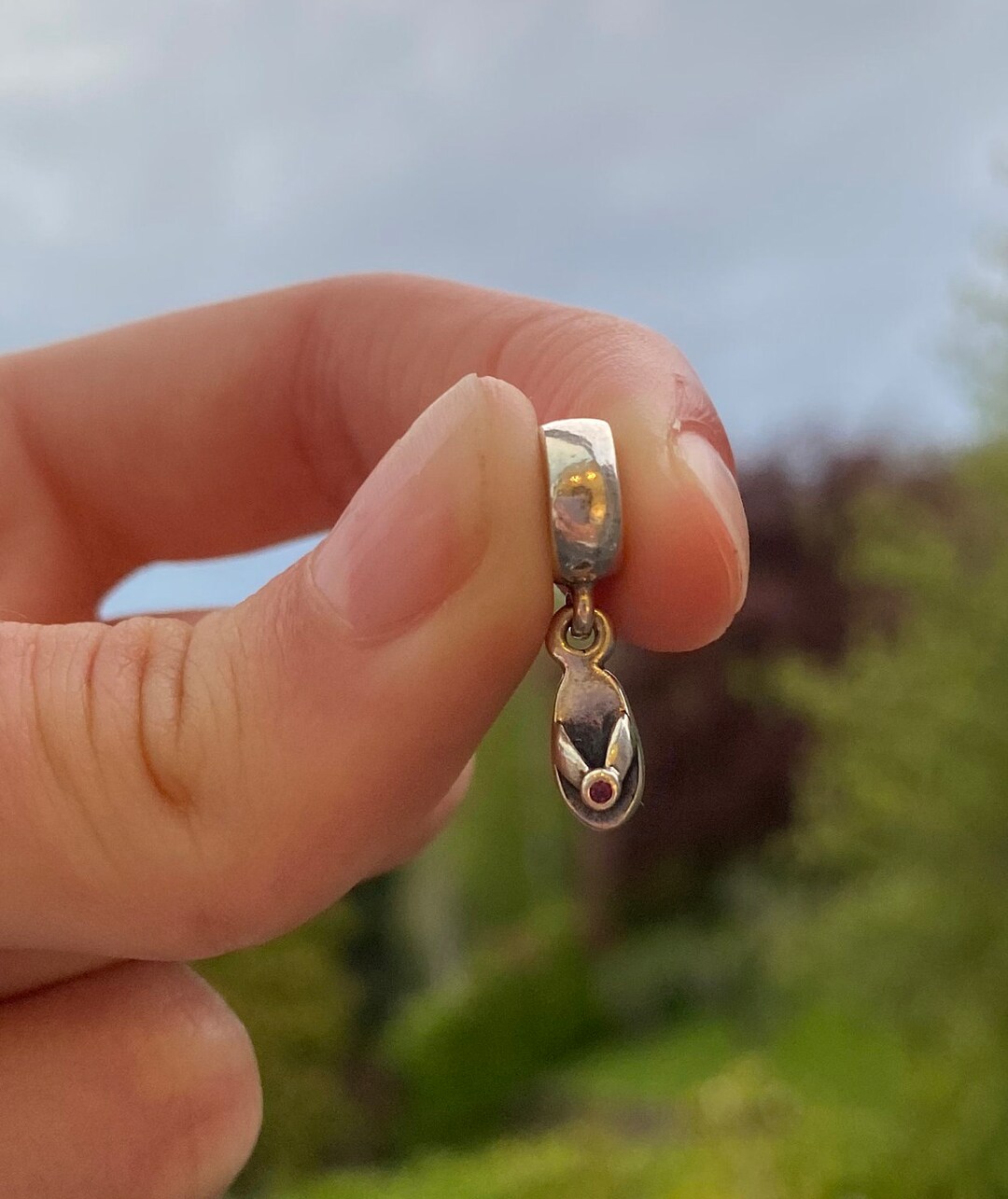 Retired Pandora Charm Flip Flop With Amethyst Stone - Etsy