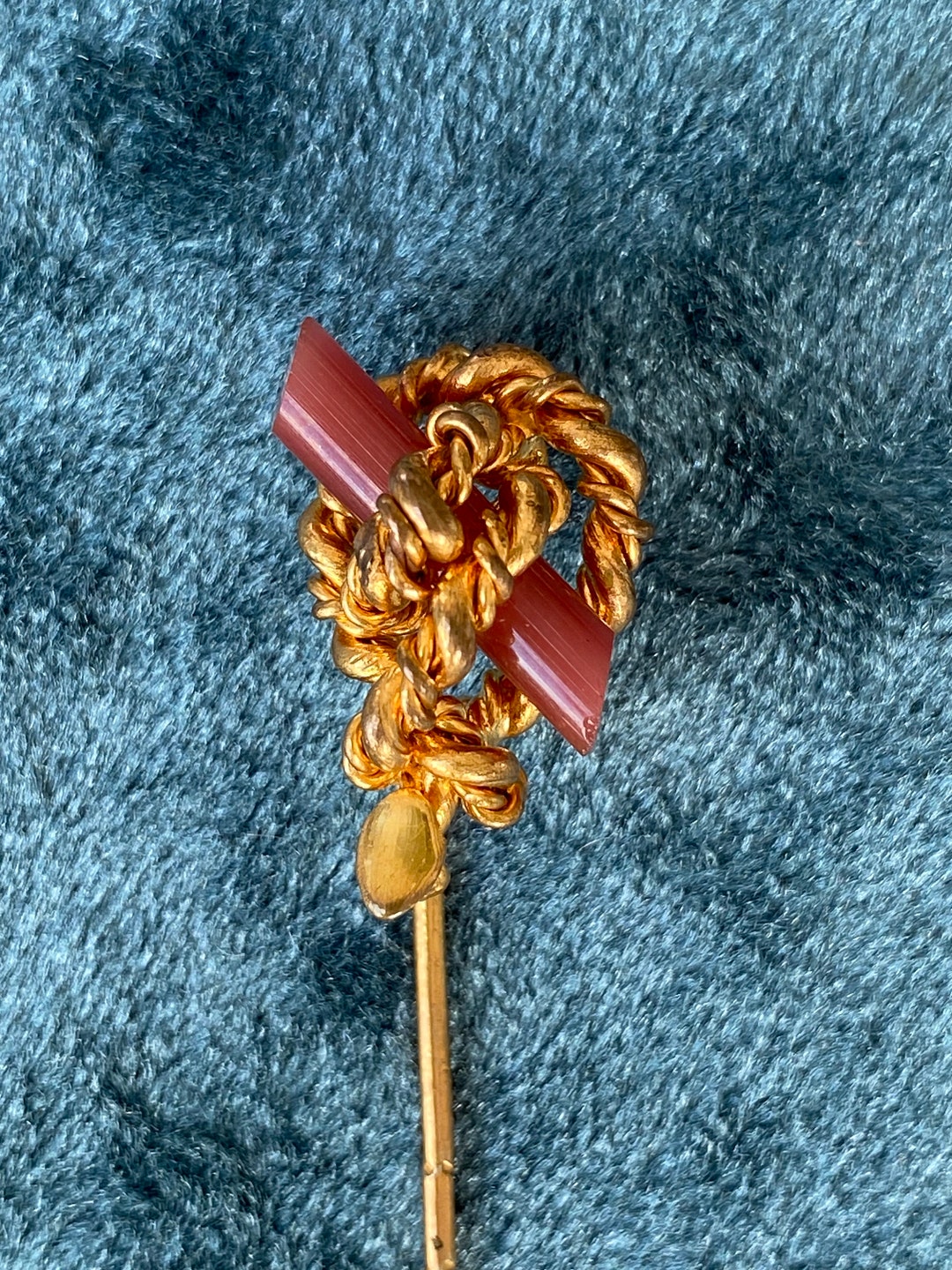 Antique Stickpin Lover's Knot Gold Vermeil Lapel Pin Wedding Tradition ...