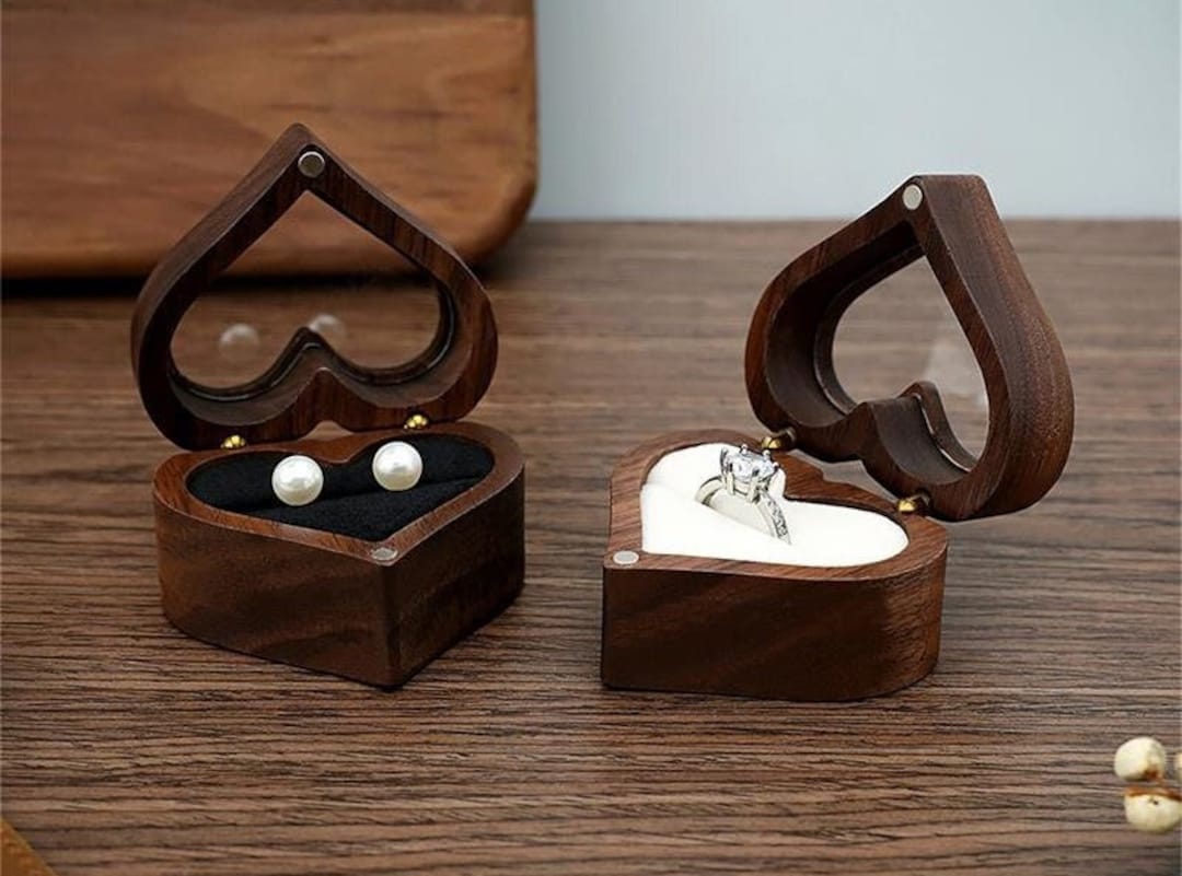 Wedding Ring Box, Ring Bearer Box, Engraved Wood Bearer for Wedding ...