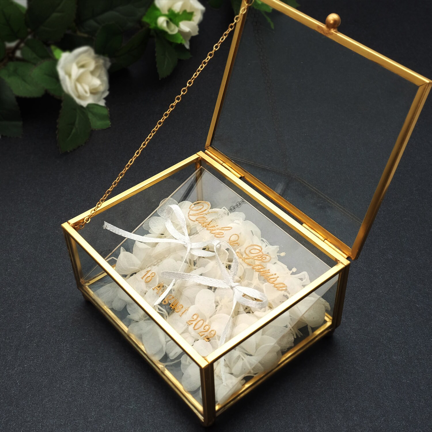 Wedding Ring Box for Ceremony, Custom Wedding Ring Box, Personalize ...