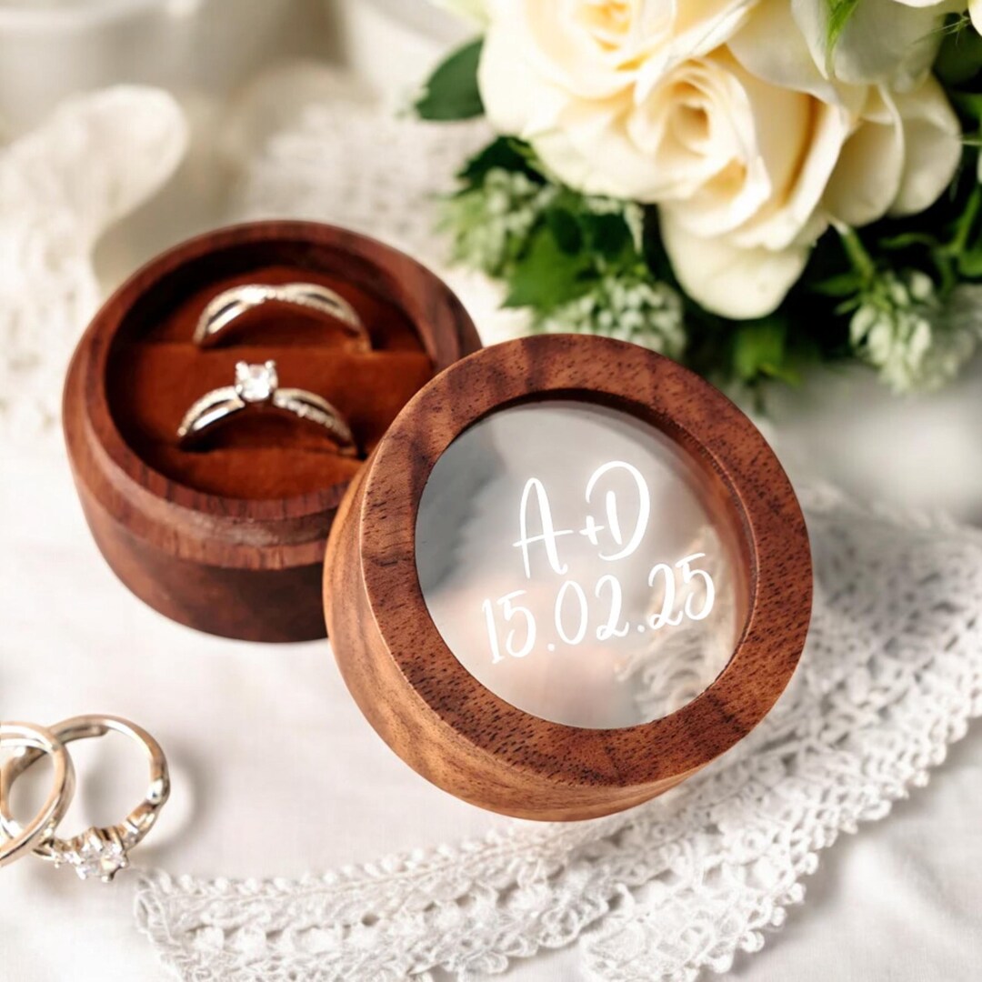 Custom Wedding Ring Box, Ring Bearer Box, Engagement Wood Holder ...