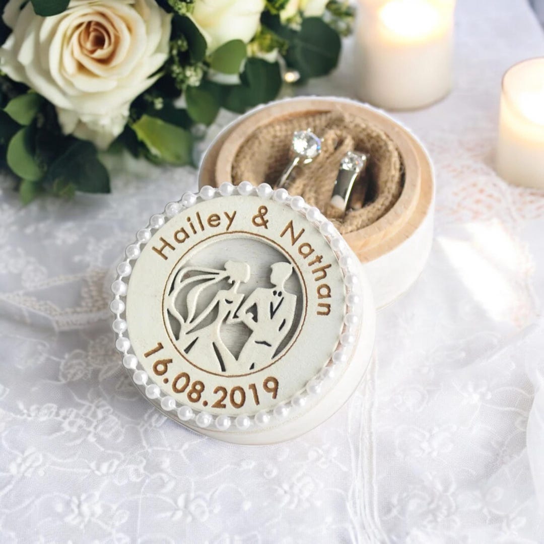 Wedding Ring Box for Ceremony, Custom Wedding Ring Box, Personalize ...