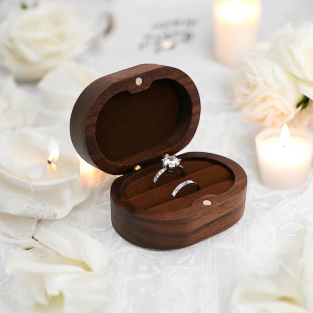 Wedding Ring Box, Ring Bearer Box, Engraved Wood Bearer for Wedding ...