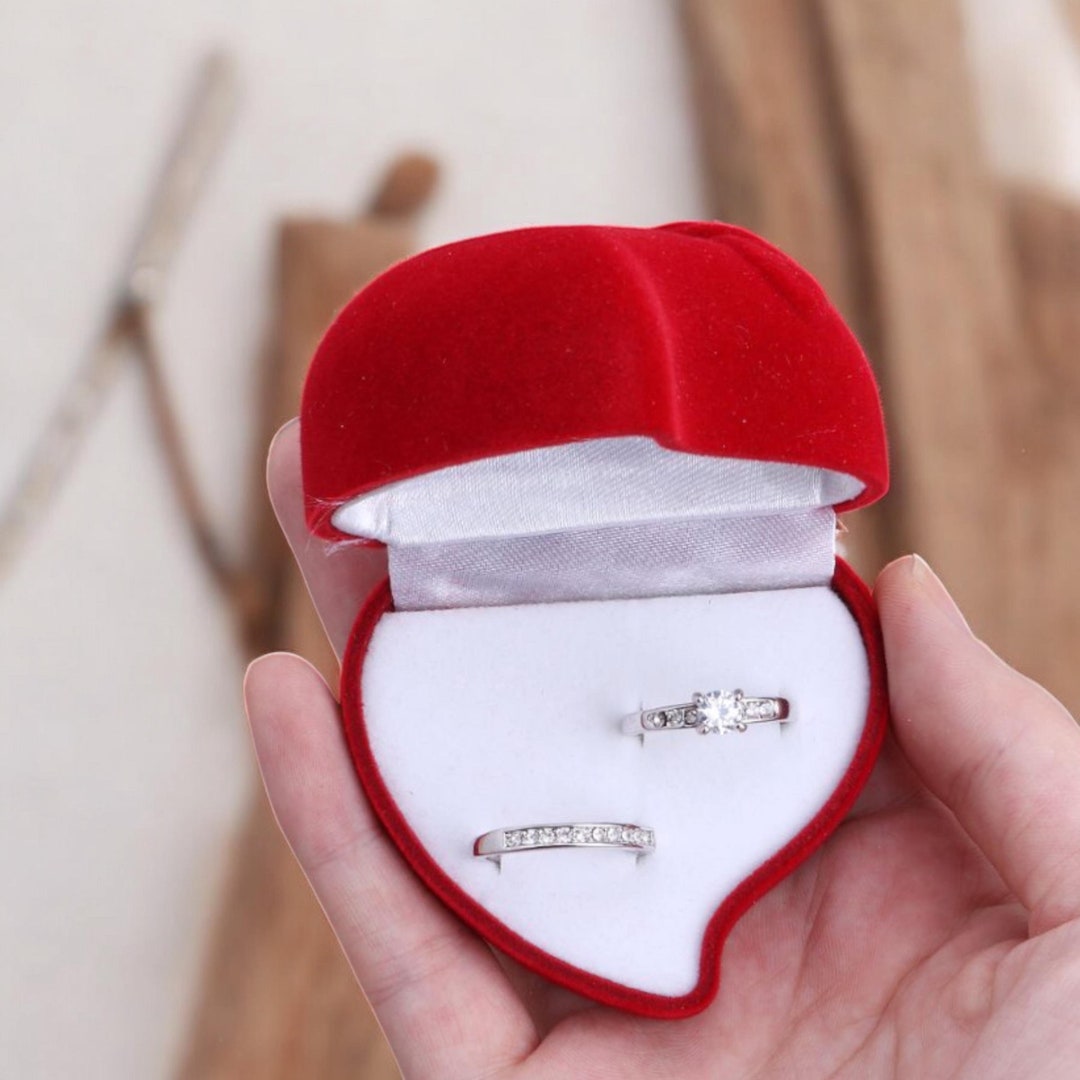 Wedding Ring Box, Ring Bearer Box, Velvet Bearer Proposal, Custom ...