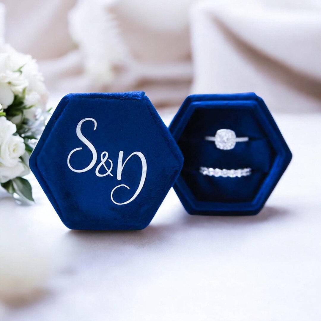 Wedding Ring Box, Ring Bearer Box, Velvet Bearer Proposal, Custom ...
