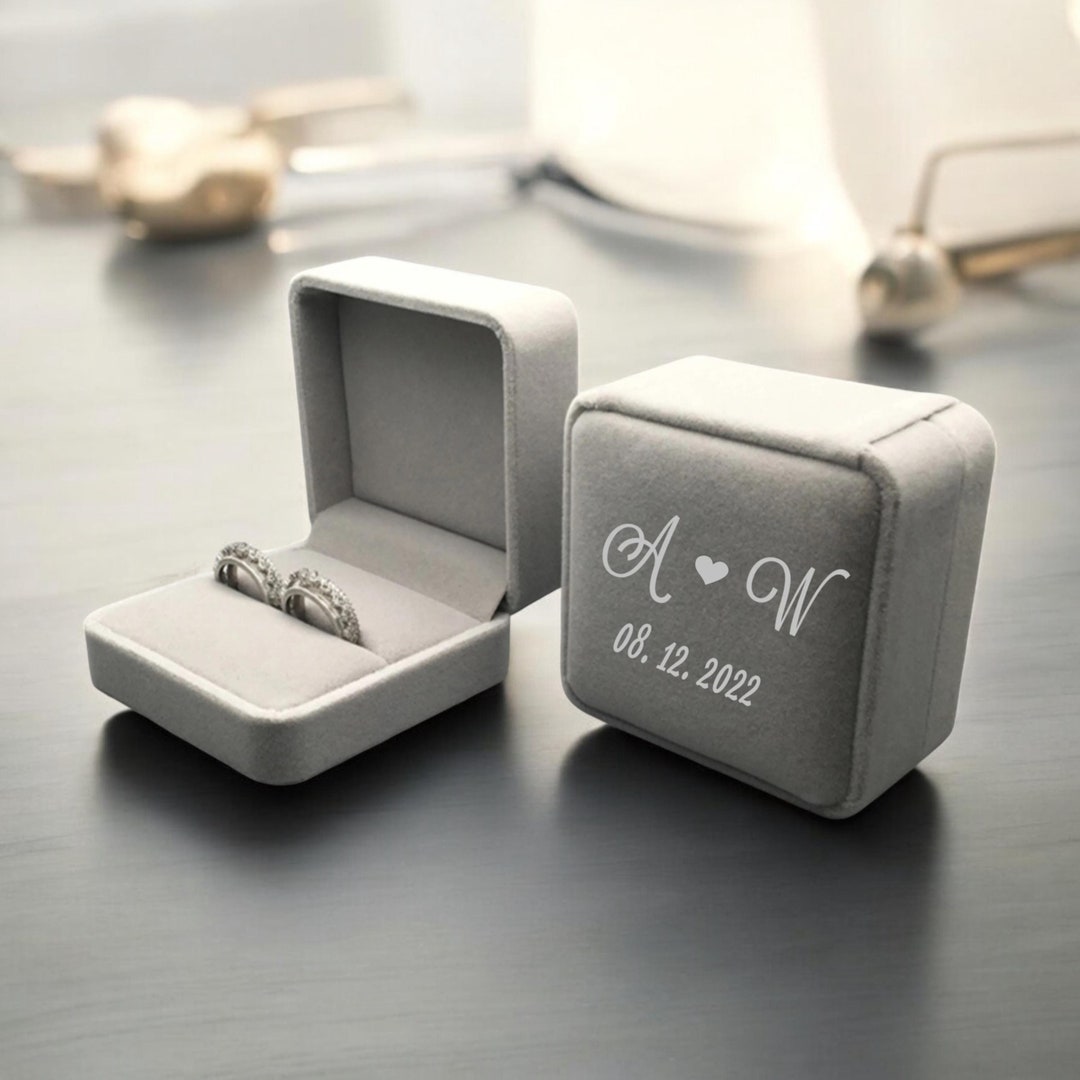 Wedding Ring Box, Ring Bearer Box, Velvet Bearer Proposal, Custom ...