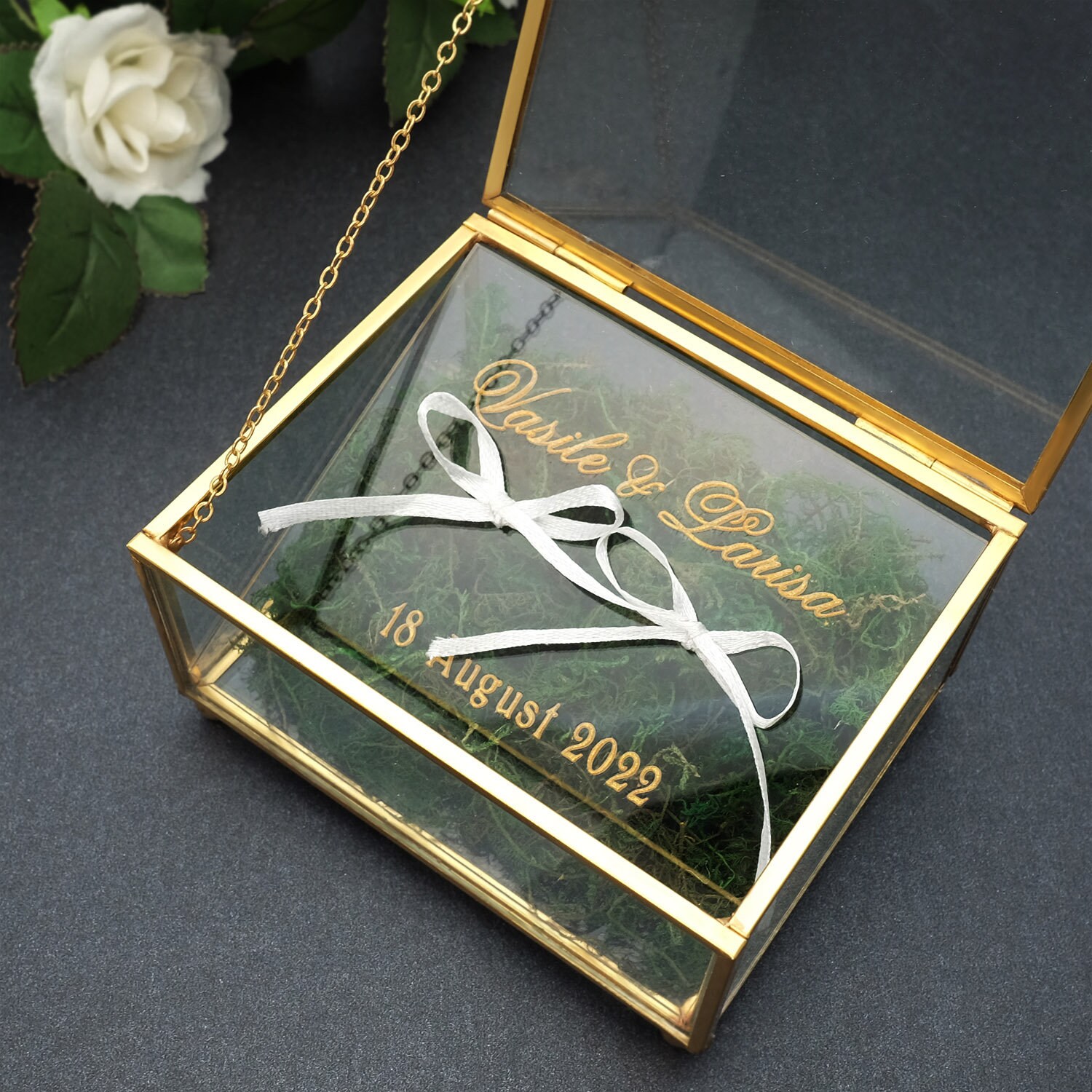 Wedding Ring Box for Ceremony, Custom Wedding Ring Box, Personalize ...