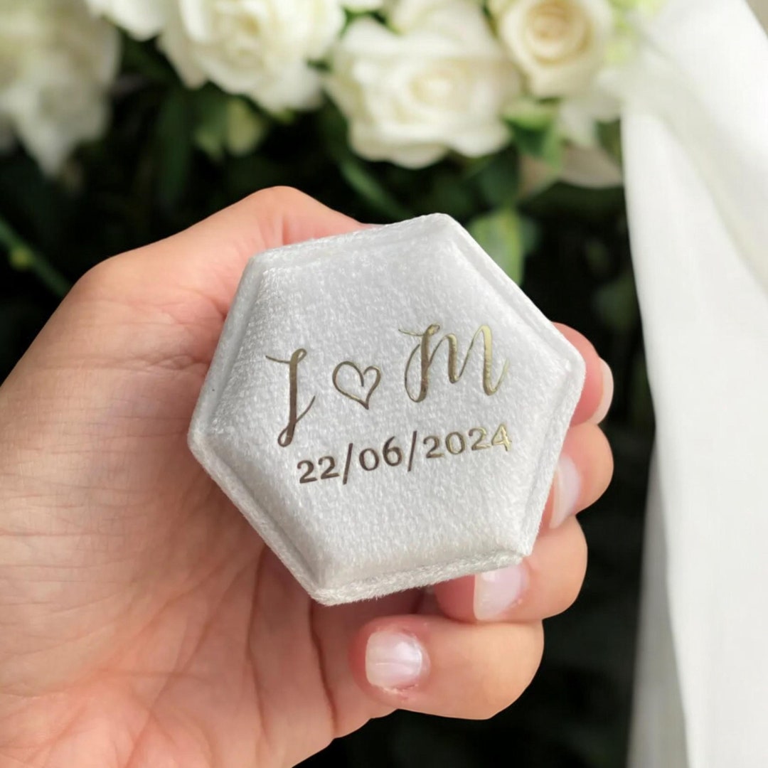 Wedding Ring Box, Ring Bearer Box, Velvet Bearer Proposal, Custom ...