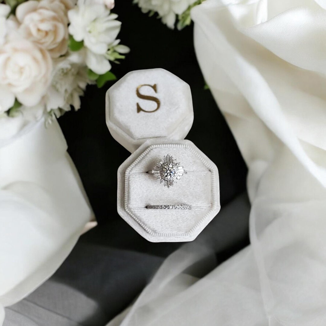 Wedding Ring Box, Ring Bearer Box, Velvet Bearer Proposal, Custom ...