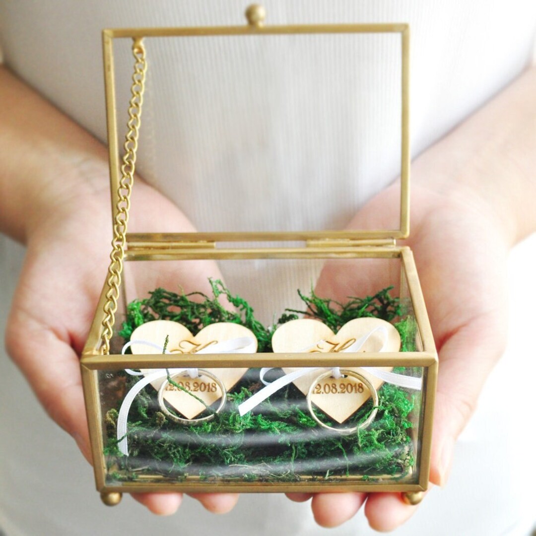 Wedding Ring Box, Personalized Glass Ring Box, Custom Storage for ...