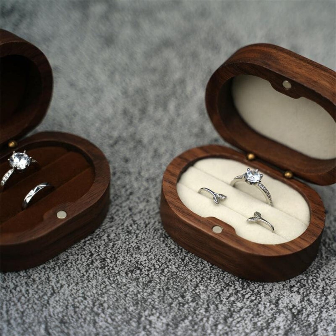 Wedding Ring Box, Ring Bearer Box, Engraved Wood Bearer for Wedding ...