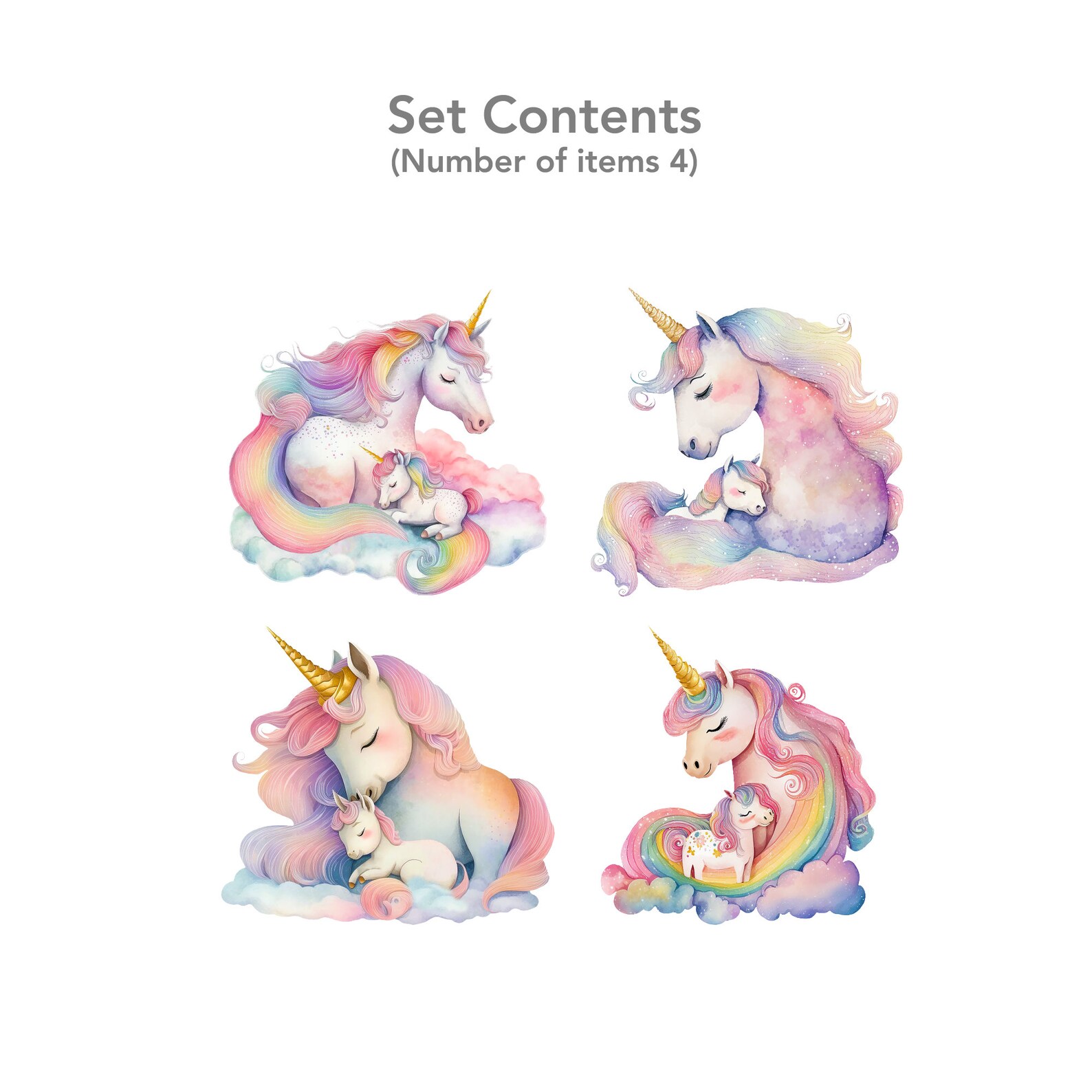 Magical Unicorn Clipart Png Digital Download - Etsy UK