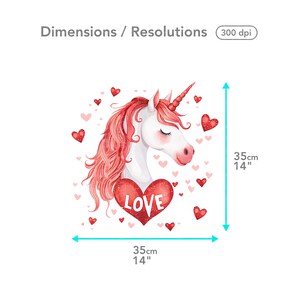 Valentines Day Love Hearts Unicorn PNG Clipart Red Love Heart Unicorns ...