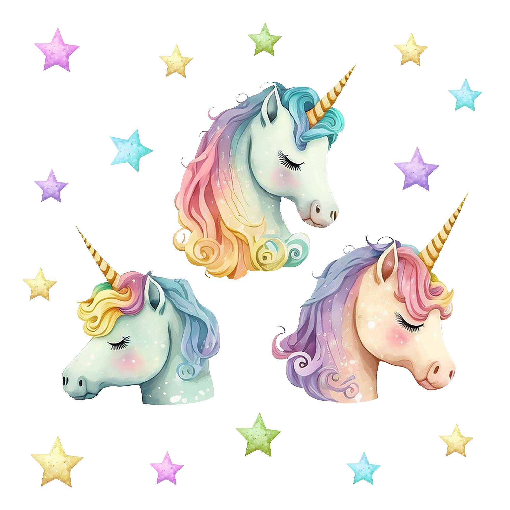 Colorful Cosmic Watercolor Rainbow Magical Unicorn Clipart Png - Etsy