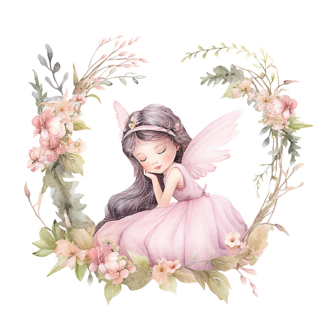 Watercolor Fairy PNG Cliparts Illustrations Digital Clip Art Instant ...