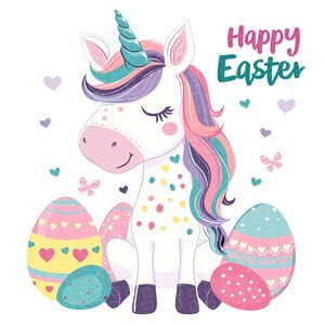 Easter Unicorn PNG Clipart Easter Eggs Butterfly Hearts Unicorns Clip ...